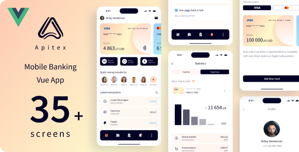 Apitex - Mobile Banking Vue App | PWA by George_Fx | ThemeForest